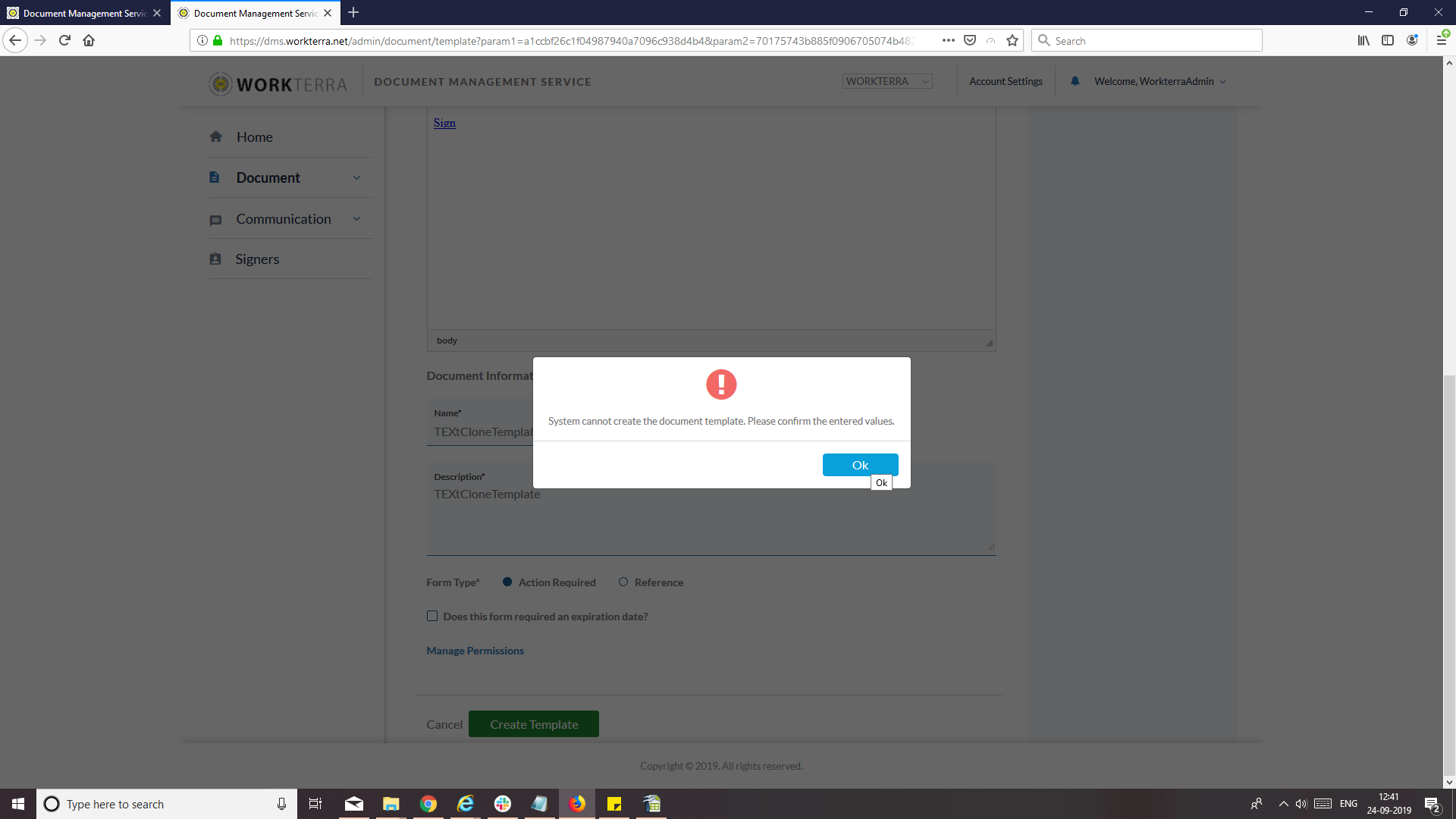 Dms 1921 Dms Production Copy Template Text Type Unable To Create Template Workterra Jira